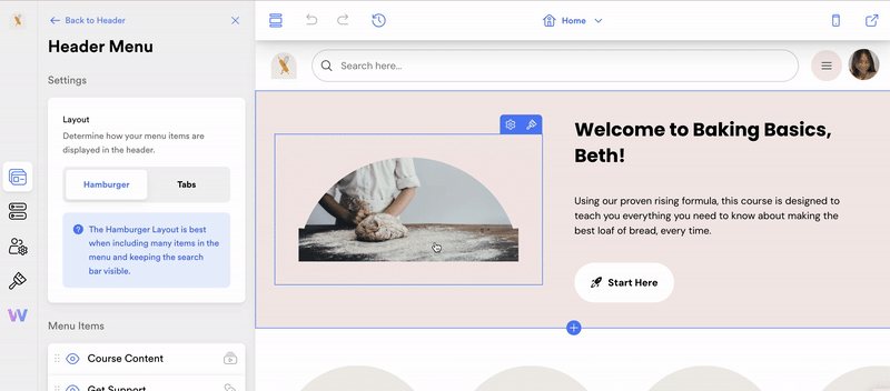Hub Header Layout Options for Better Navigation