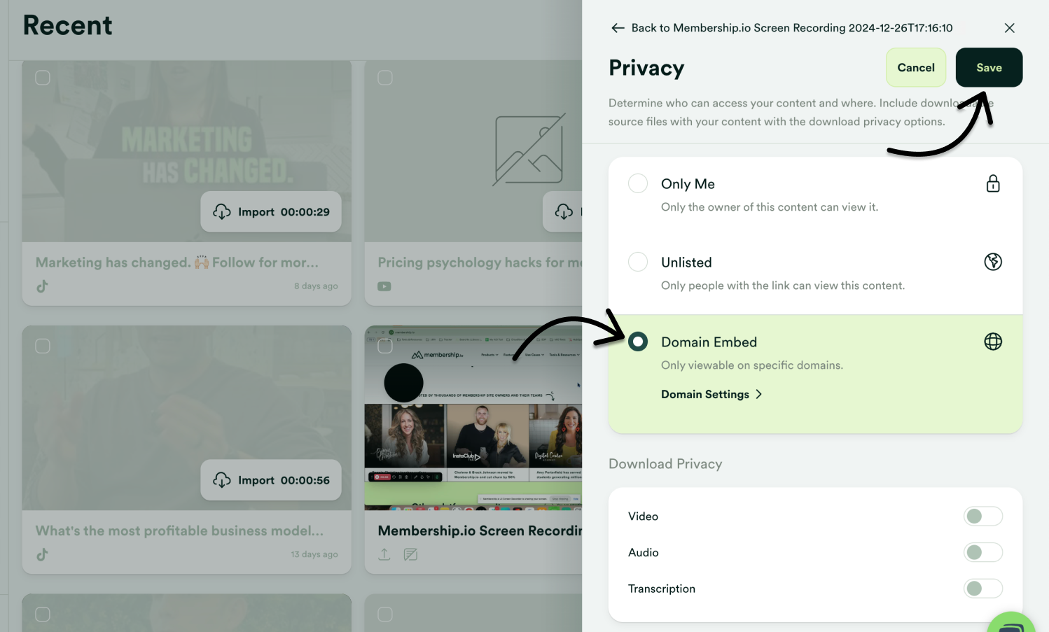 Restrict your content to specific domains