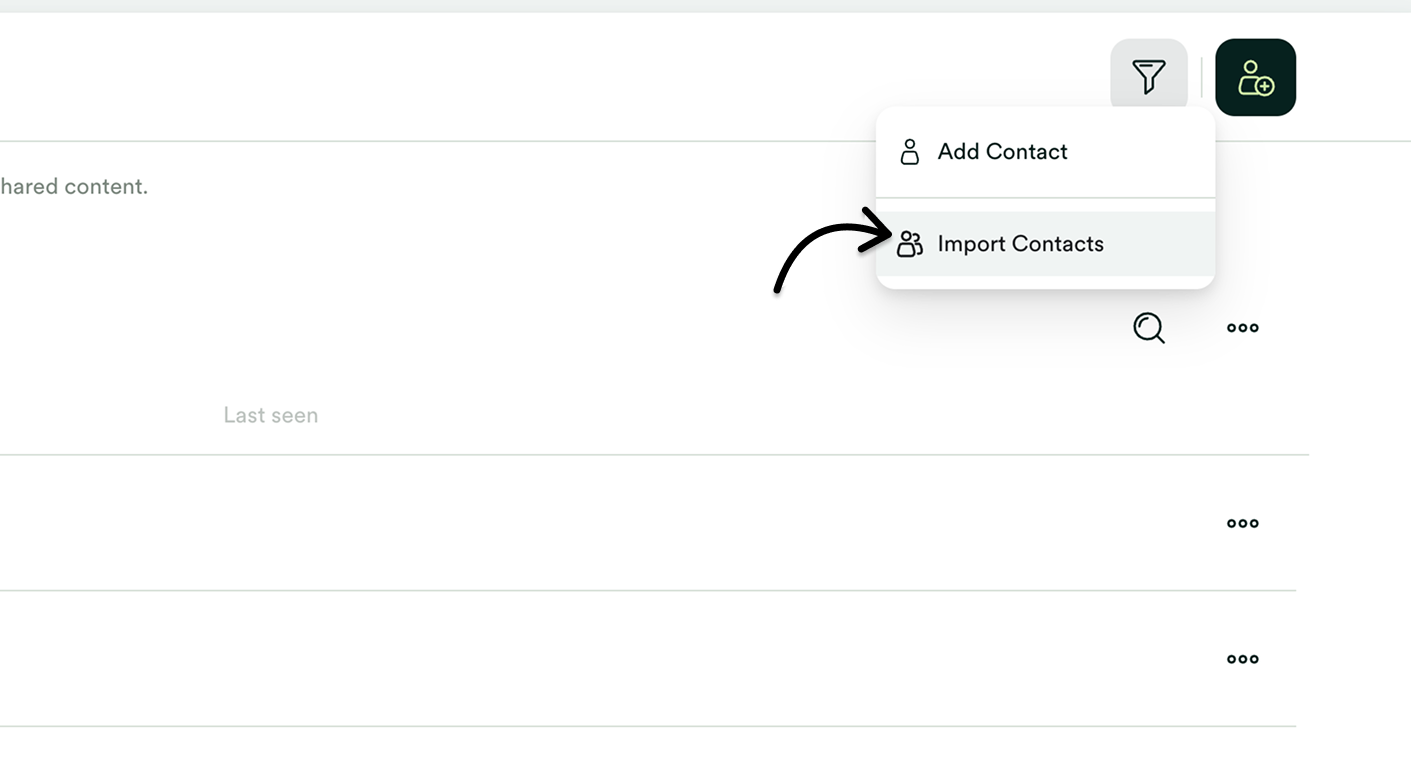The Contacts tab