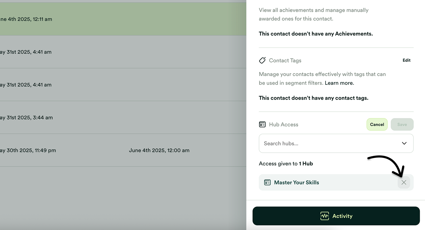 Manage people's access in your Contacts and Hub