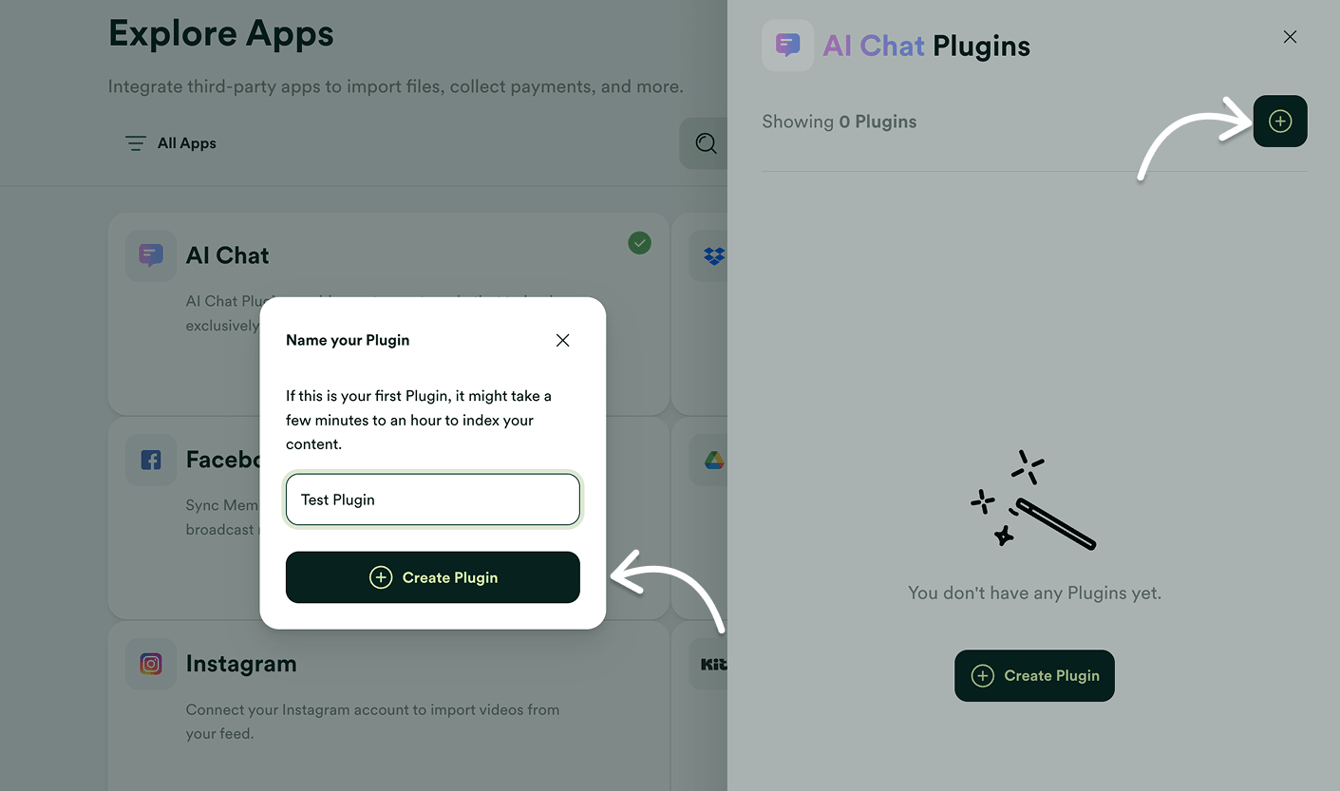 Create an AI chatbot trained on your content