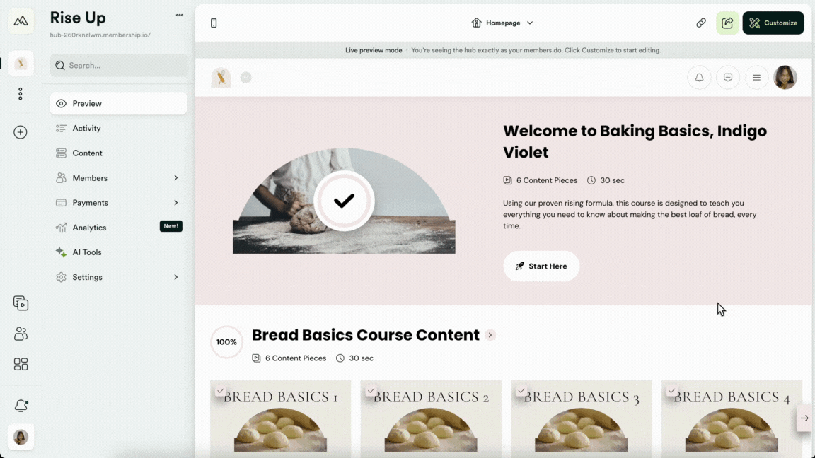 Update your Hub's menu items