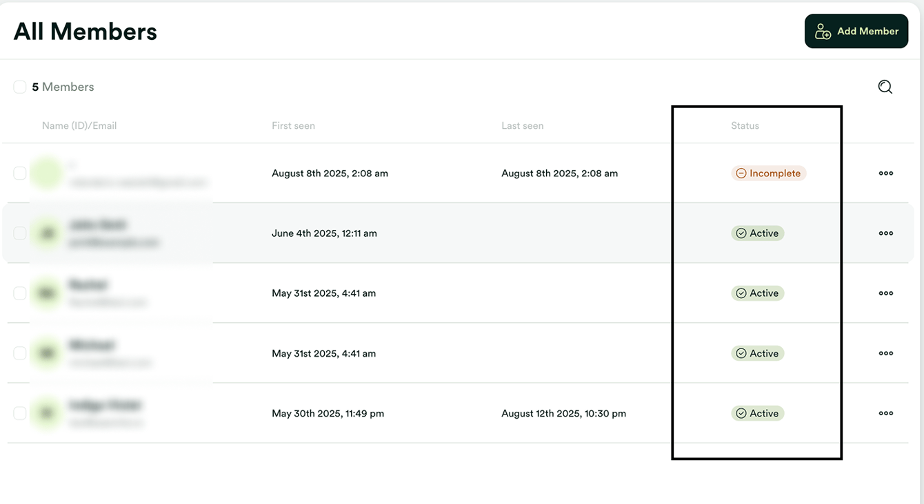 Understanding Hub member statuses