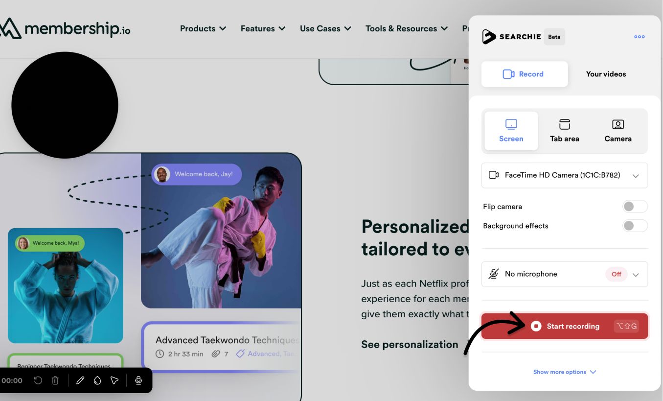 Setting up and using the AI Screen Recorder