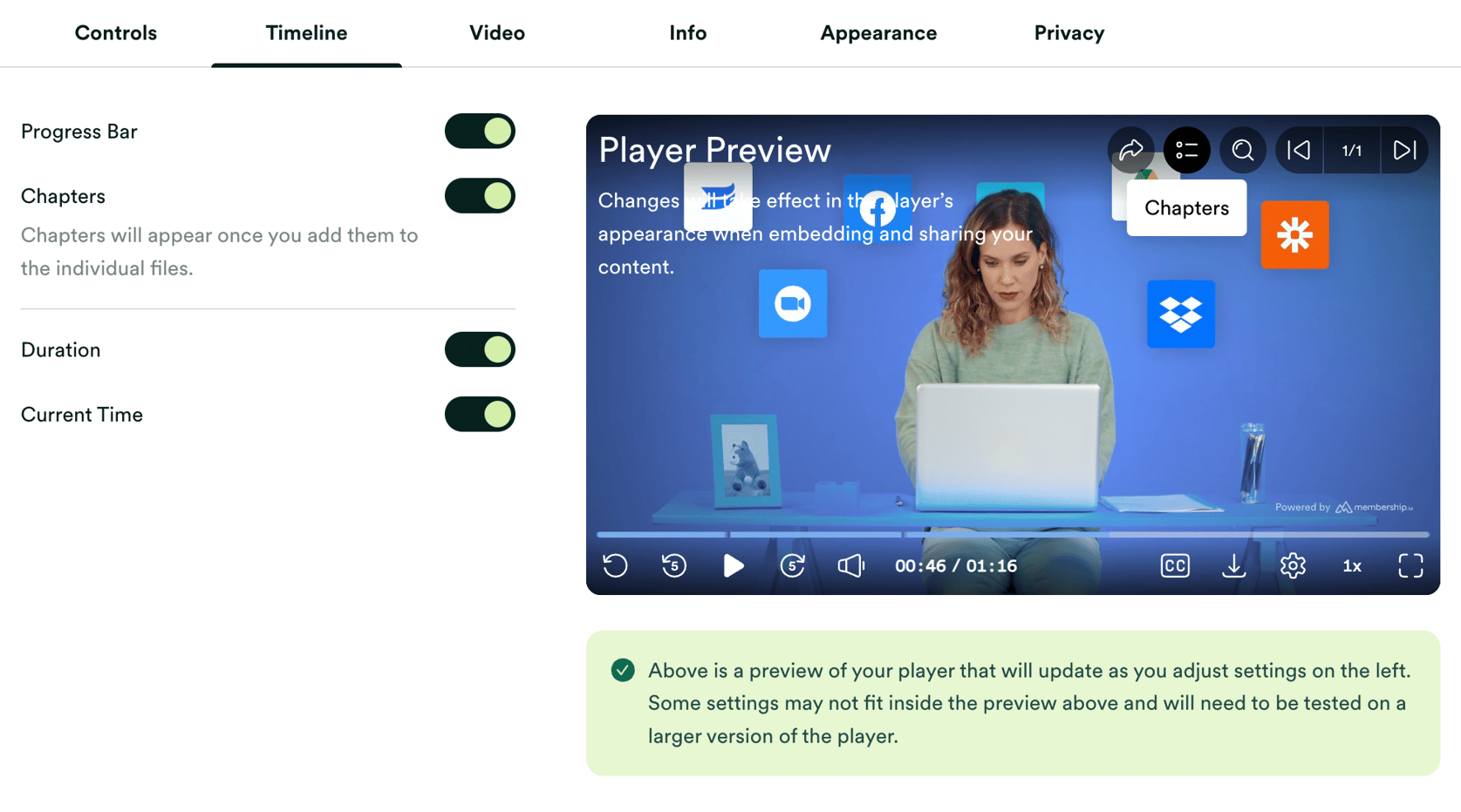 Customize your Player Settings