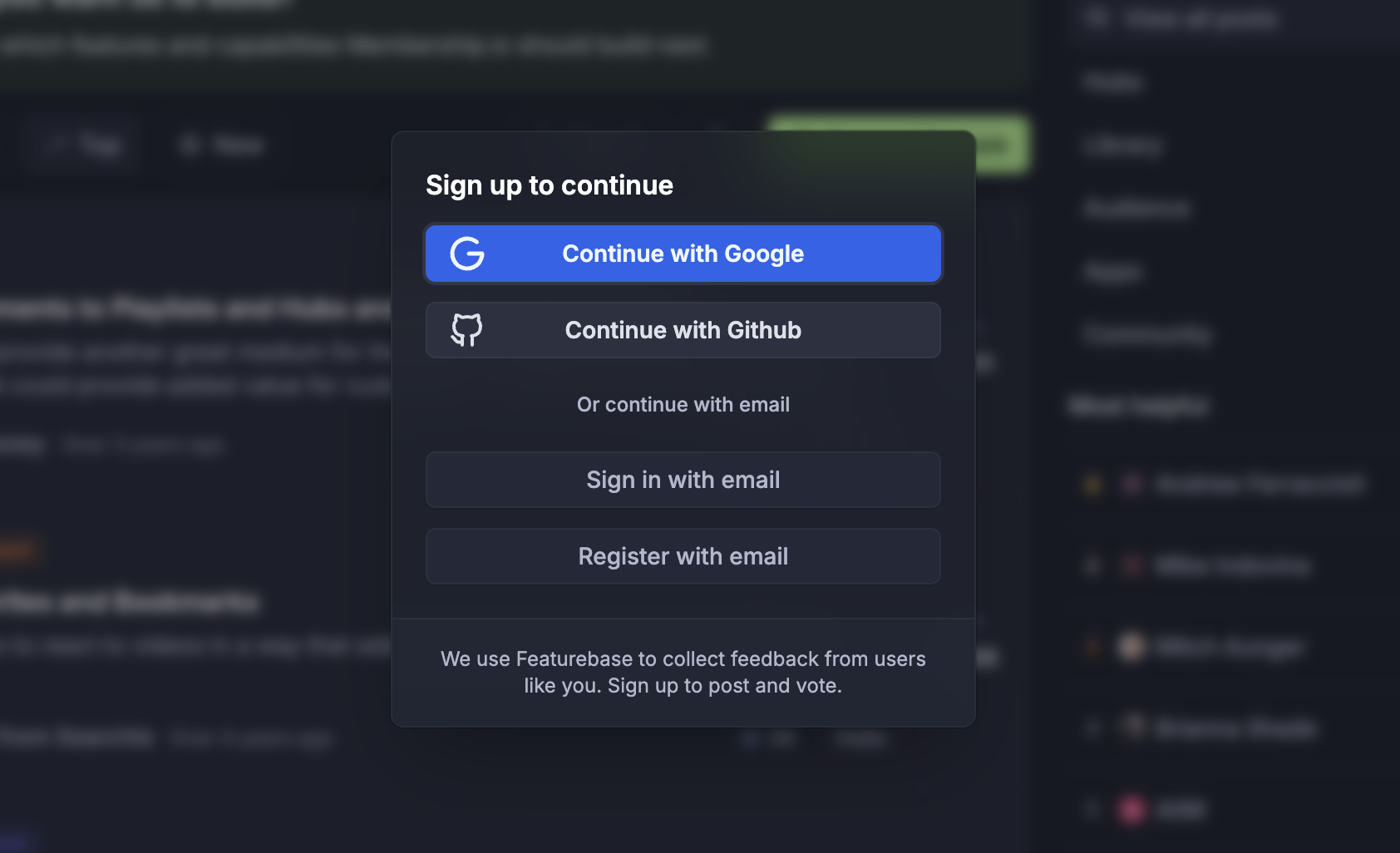 Use the Membership.io Feedback Portal